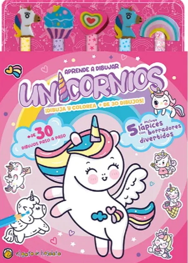 APRENDE A DIBUJAR UNICORNIOS - LAPICES Y BORRADORES DE COLORES - Libros ...